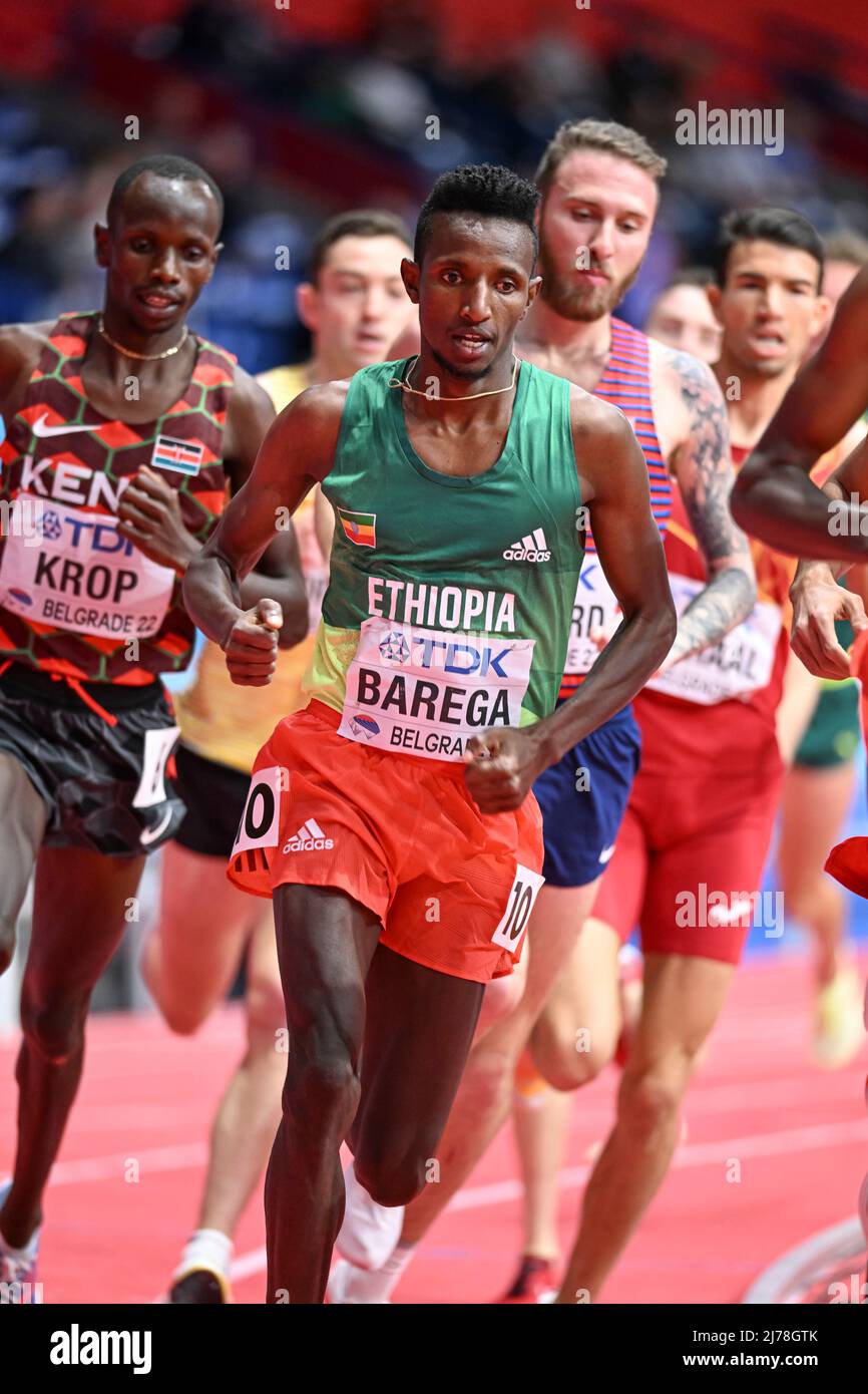 Selemon Barega participating in the Belgrade 2022 World Indoor ...