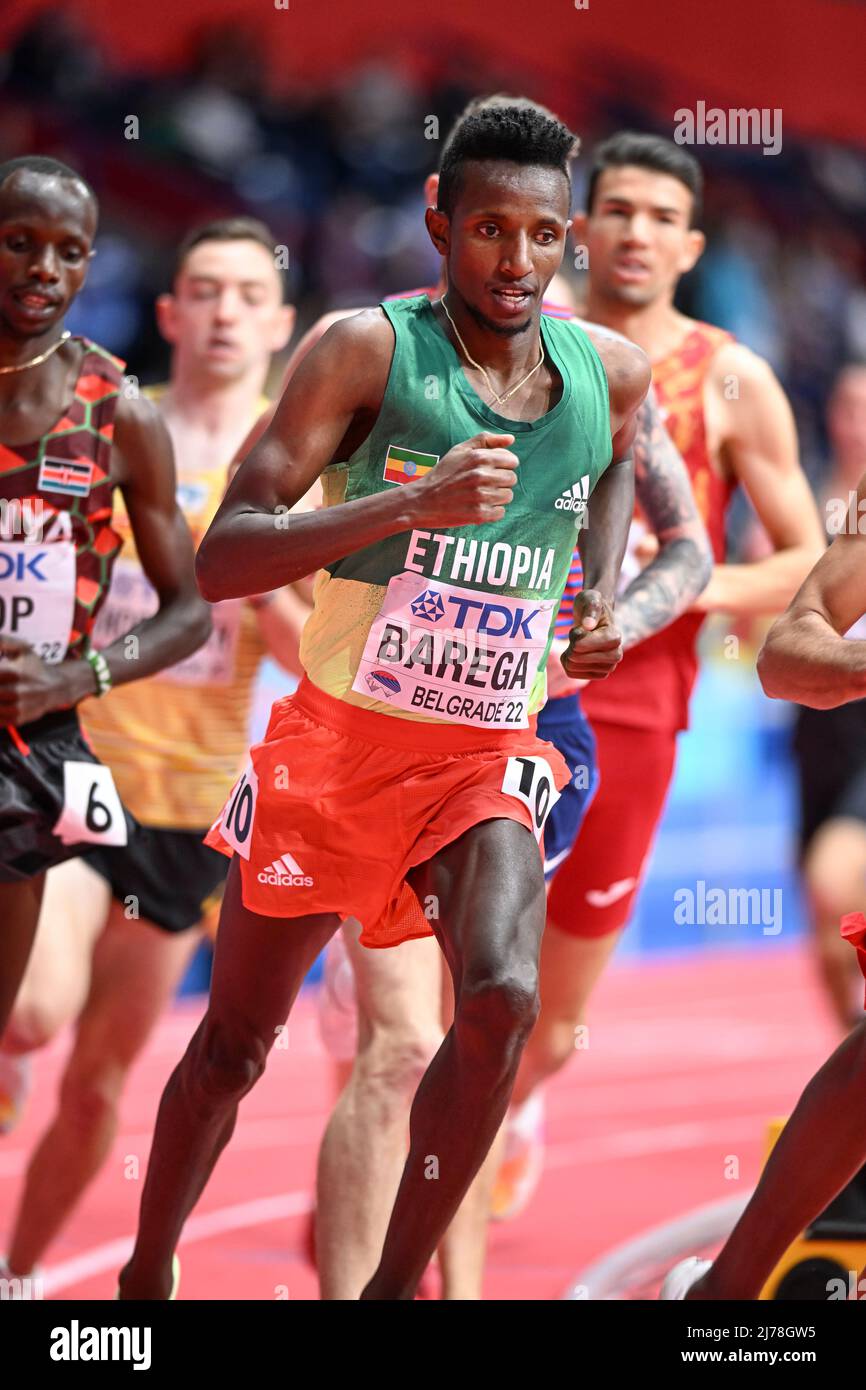 Selemon Barega participating in the Belgrade 2022 World Indoor ...