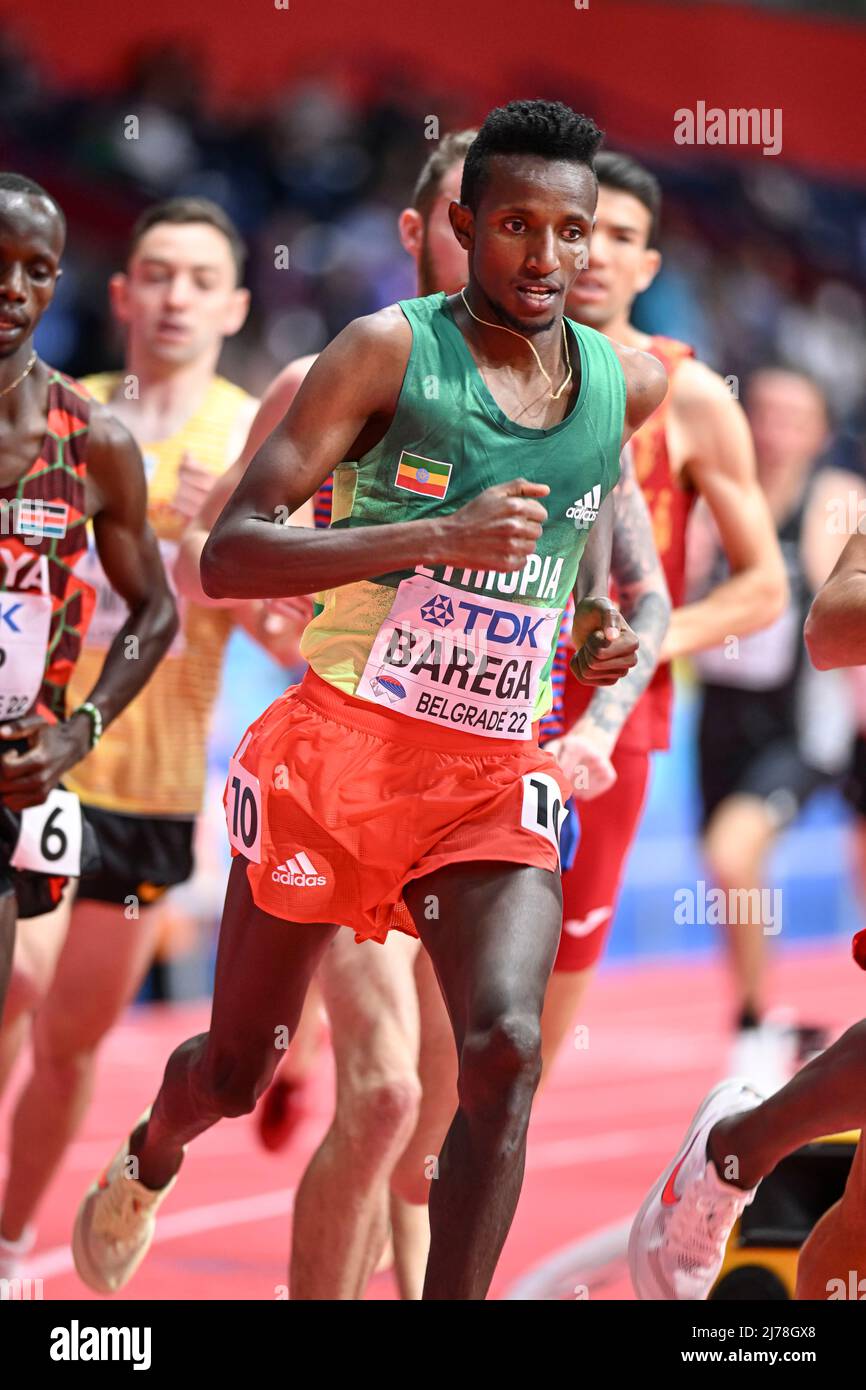 Selemon Barega participating in the Belgrade 2022 World Indoor ...