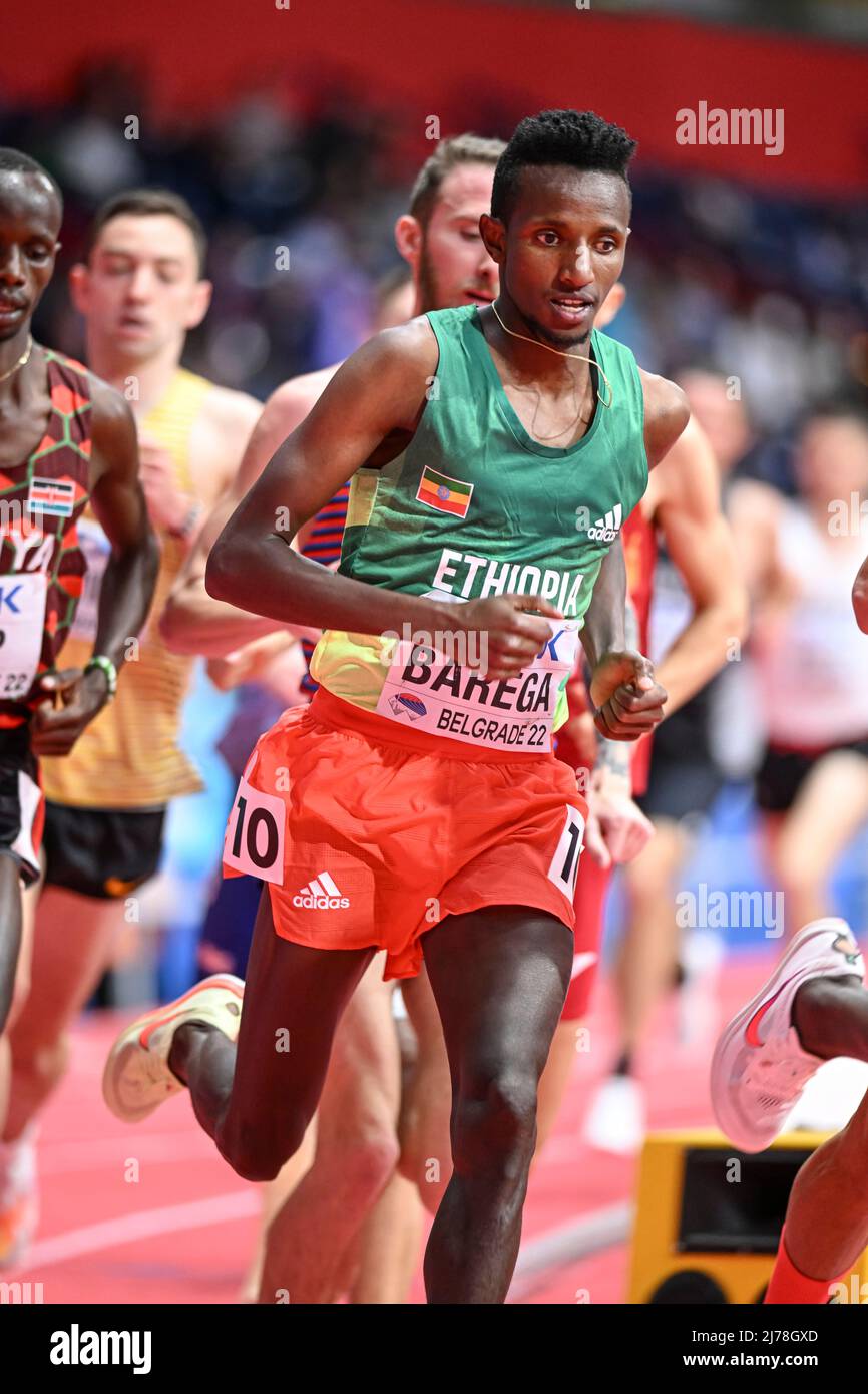 Selemon Barega participating in the Belgrade 2022 World Indoor ...