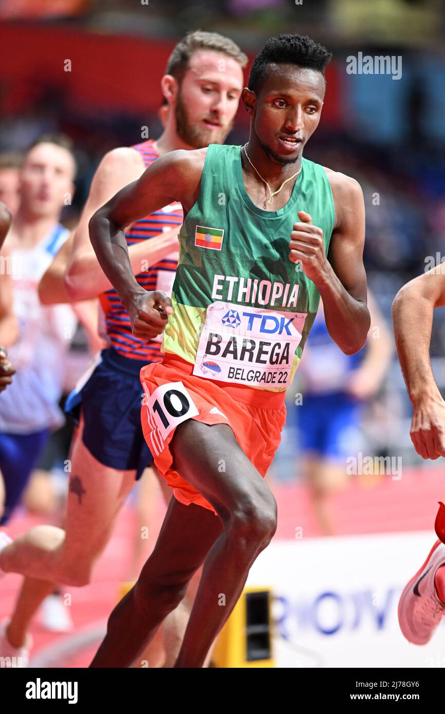 Selemon Barega participating in the Belgrade 2022 World Indoor ...
