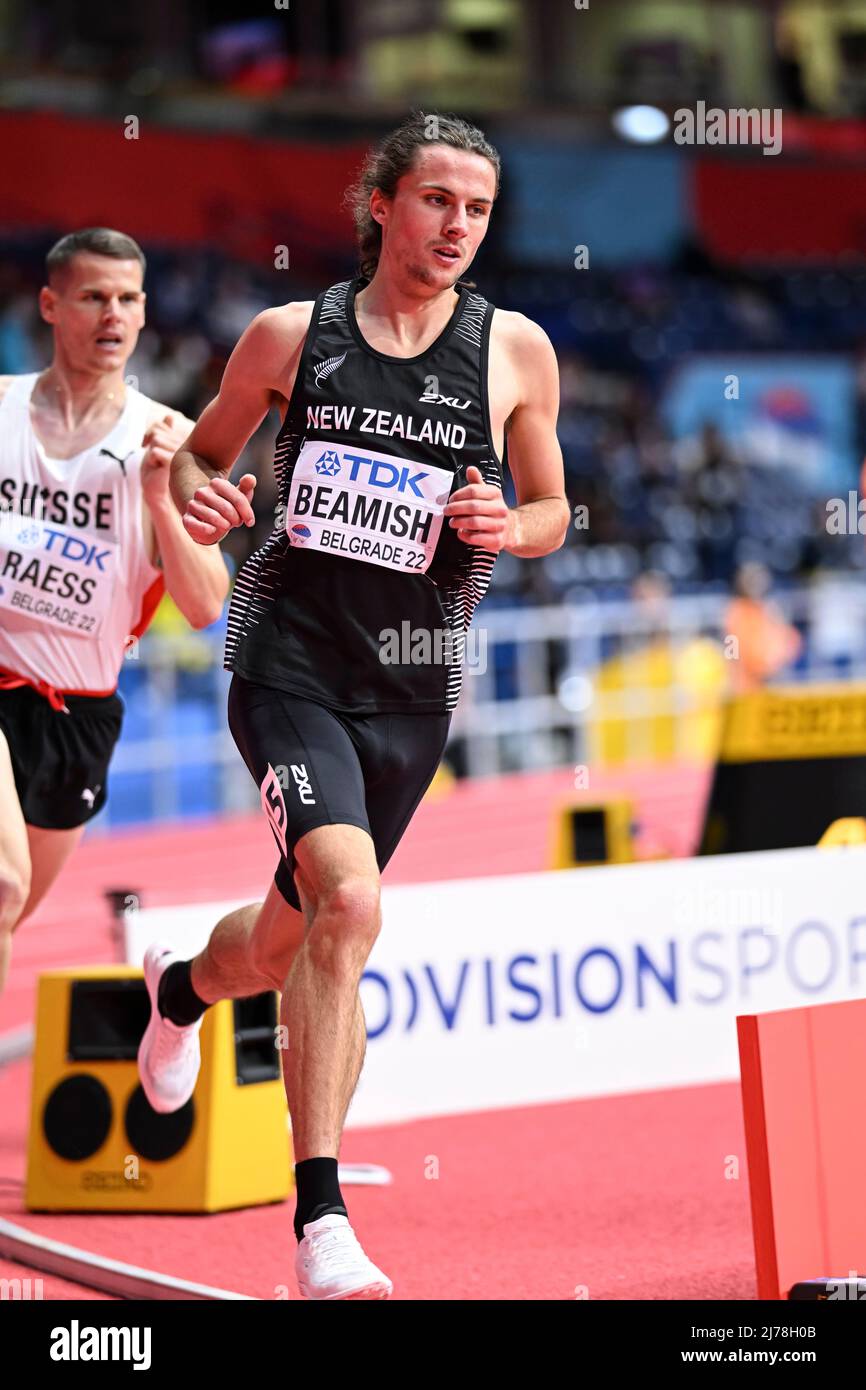 George Beamish participating in the Belgrade 2022 World Indoor ...