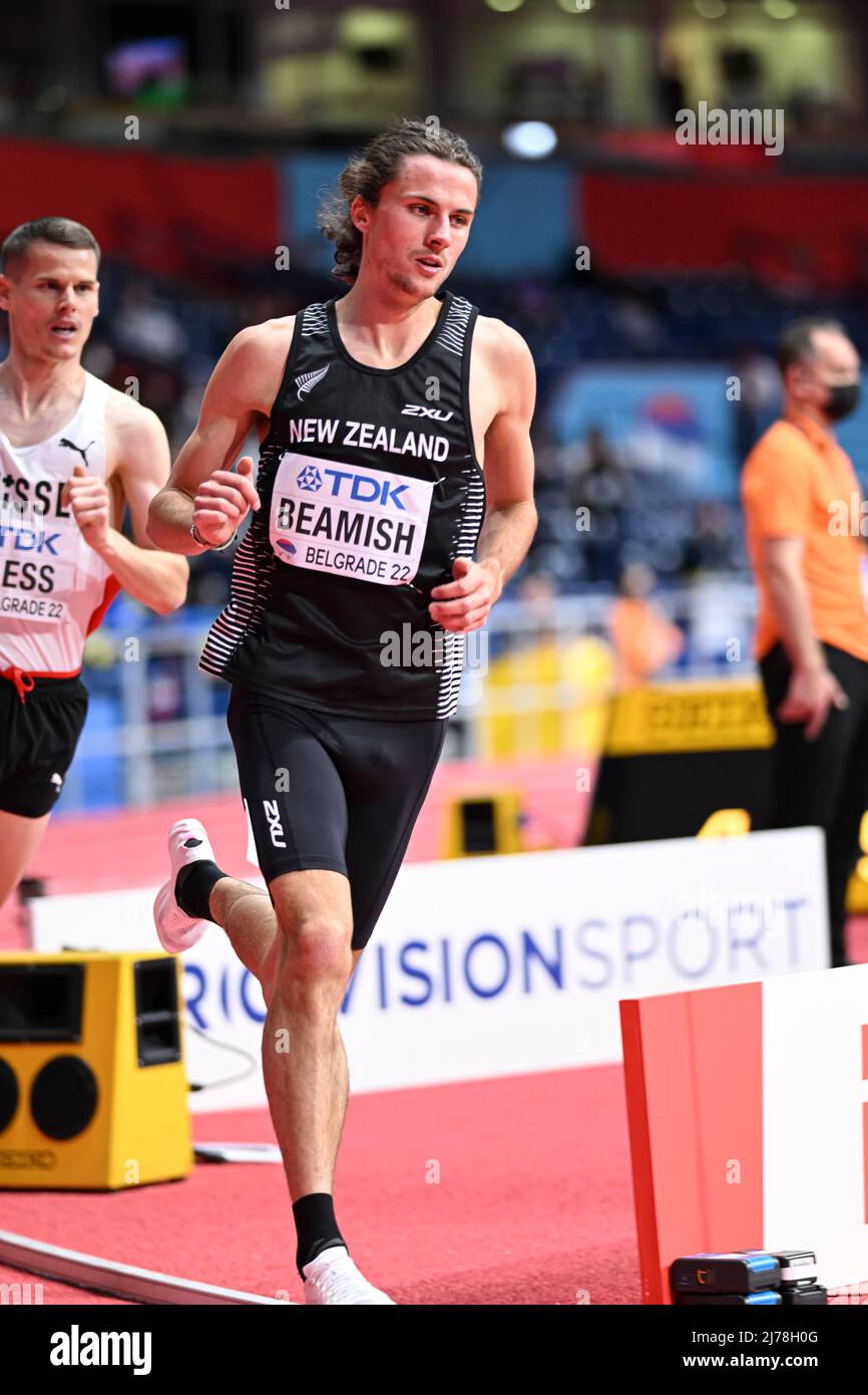 George Beamish participating in the Belgrade 2022 World Indoor ...