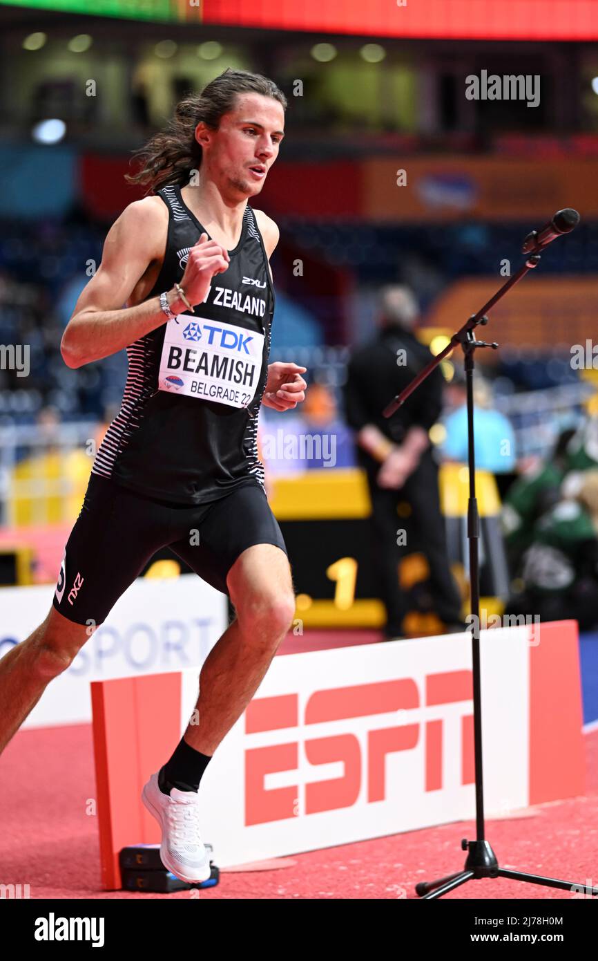George Beamish participating in the Belgrade 2022 World Indoor ...