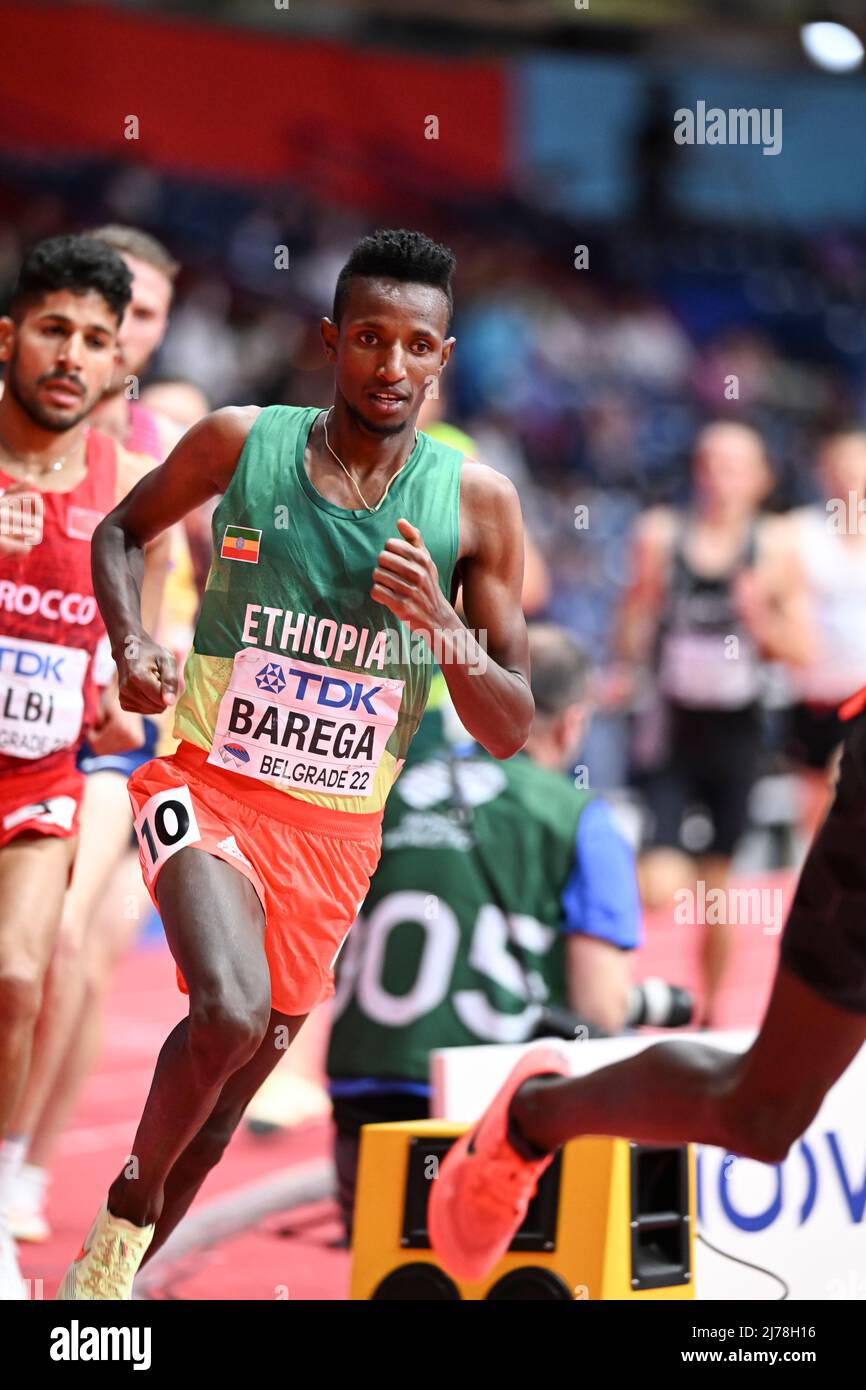 Selemon Barega participating in the Belgrade 2022 World Indoor ...