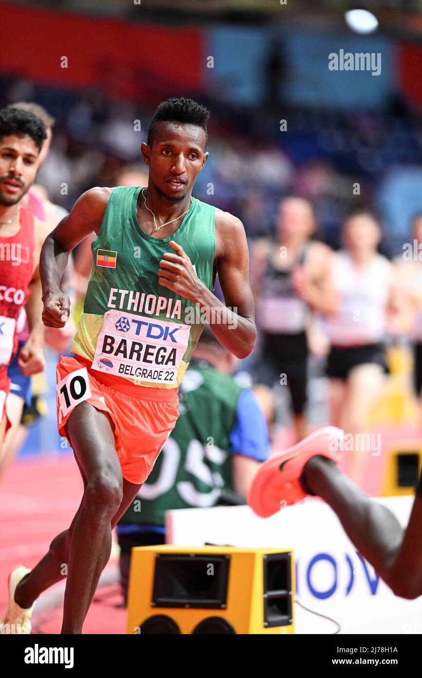 Selemon Barega participating in the Belgrade 2022 World Indoor ...