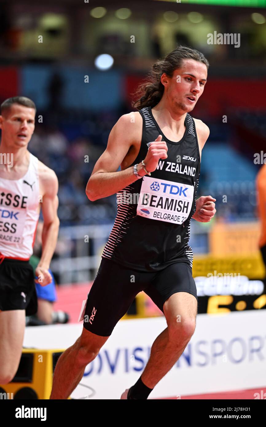 George Beamish participating in the Belgrade 2022 World Indoor ...