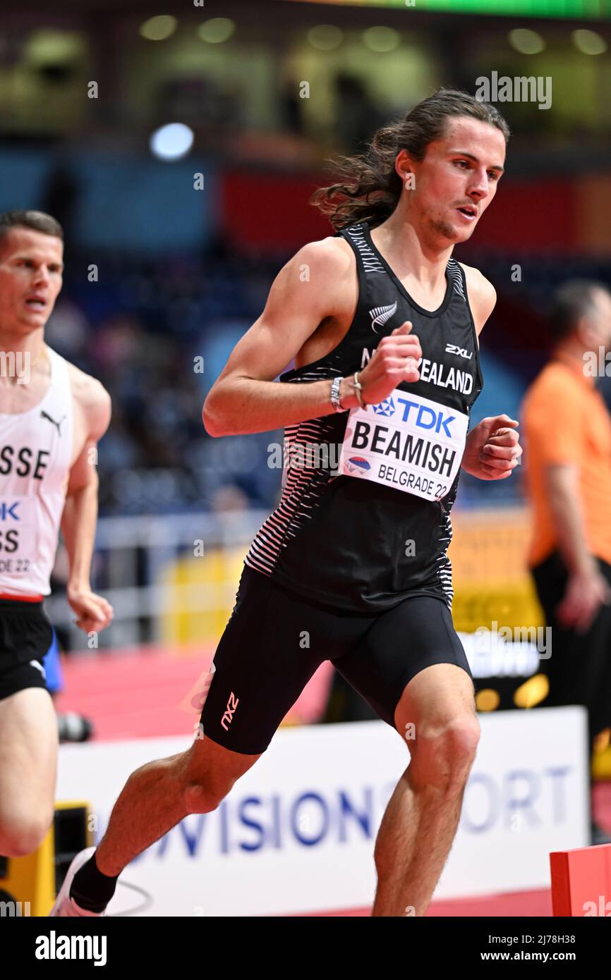 George Beamish participating in the Belgrade 2022 World Indoor ...