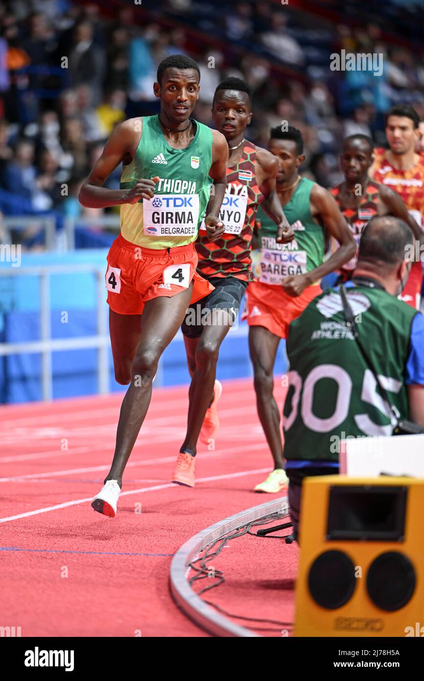 Lamecha Girma participating in the Belgrade 2022 World Indoor ...