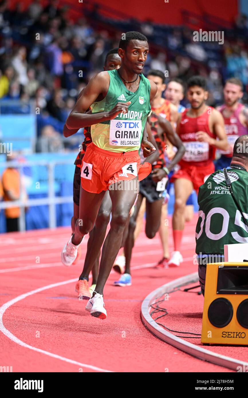 Lamecha Girma participating in the Belgrade 2022 World Indoor ...