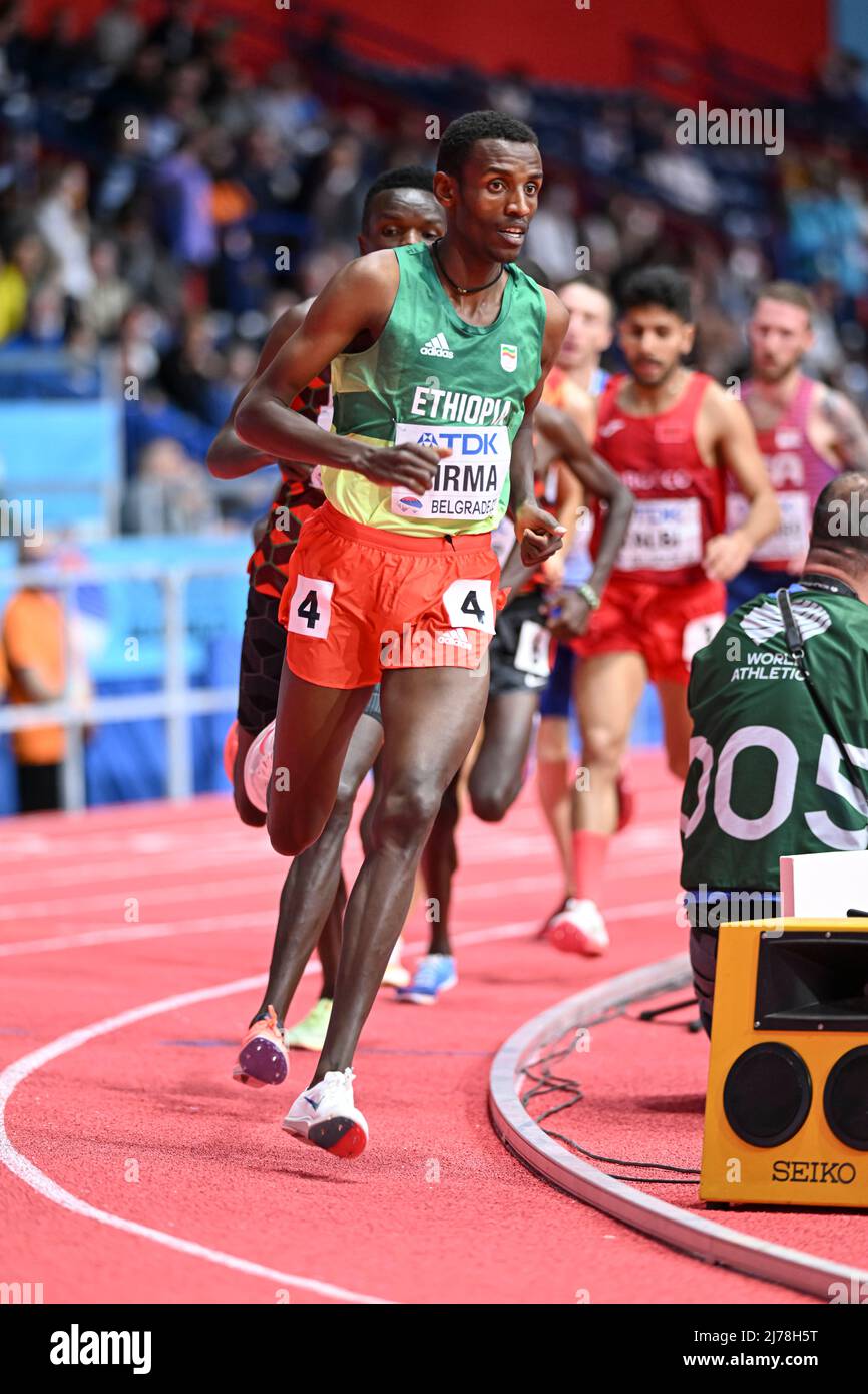 Lamecha Girma participating in the Belgrade 2022 World Indoor ...