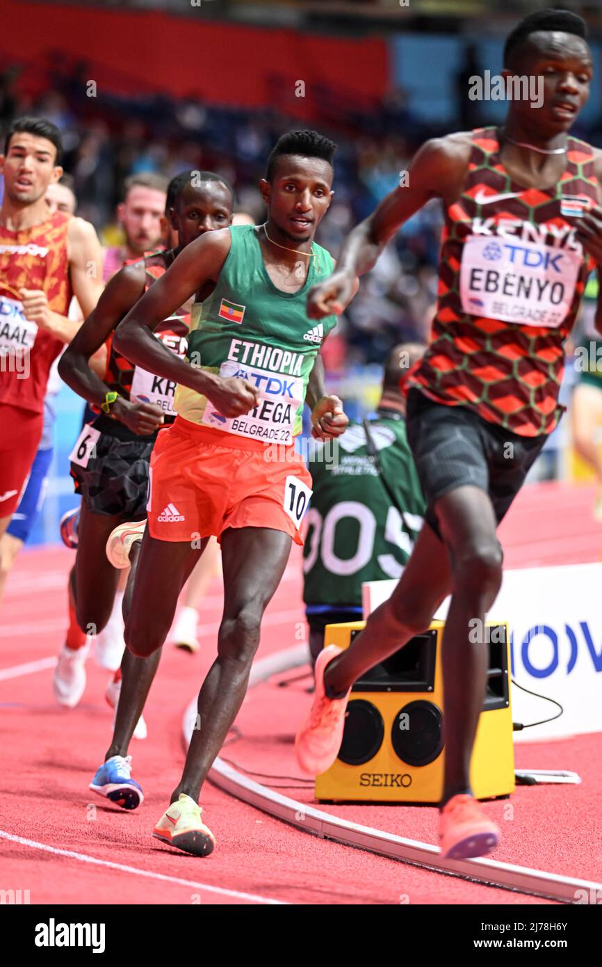 Selemon Barega participating in the Belgrade 2022 World Indoor ...