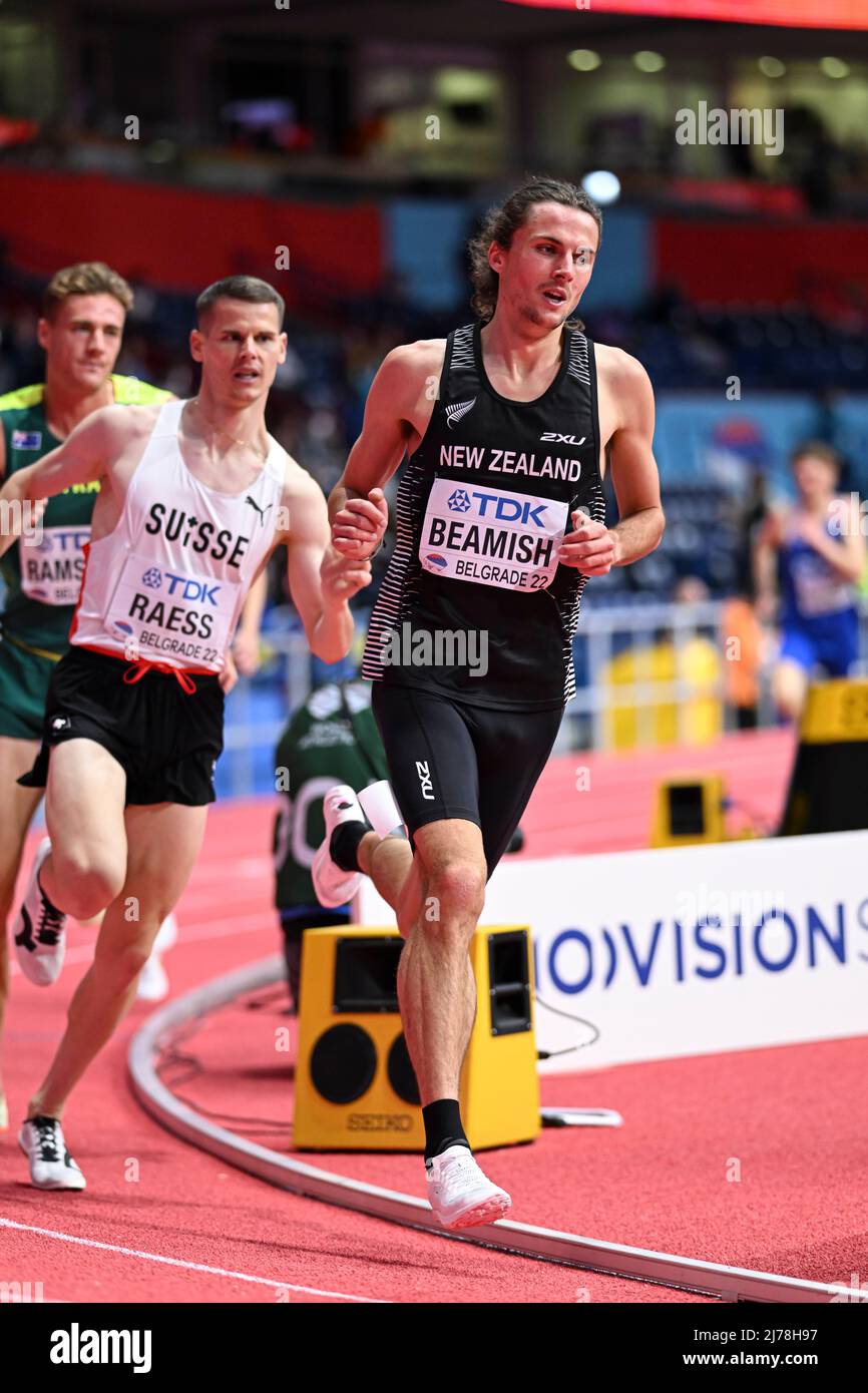 George Beamish participating in the Belgrade 2022 World Indoor ...