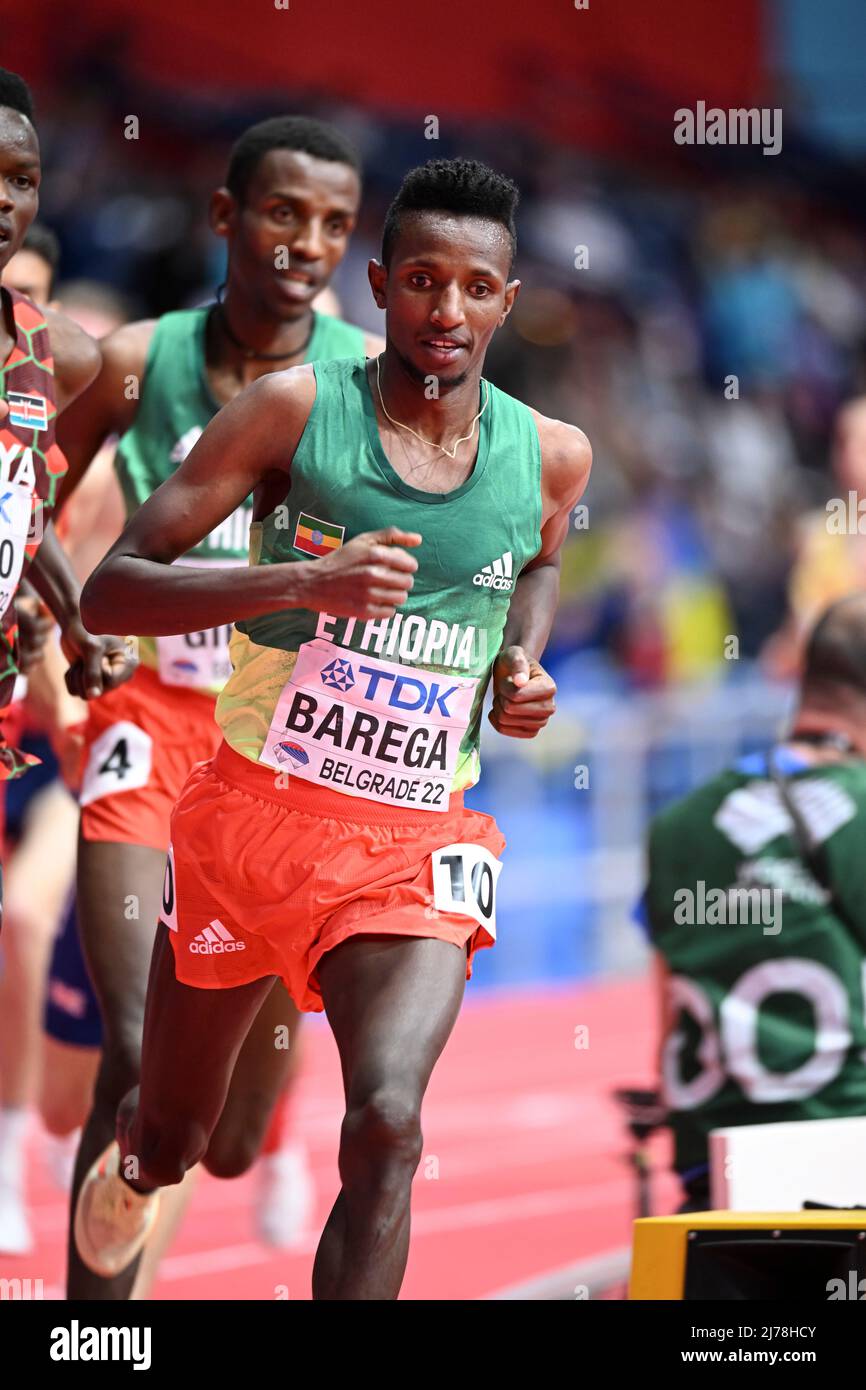 Selemon Barega participating in the Belgrade 2022 World Indoor ...