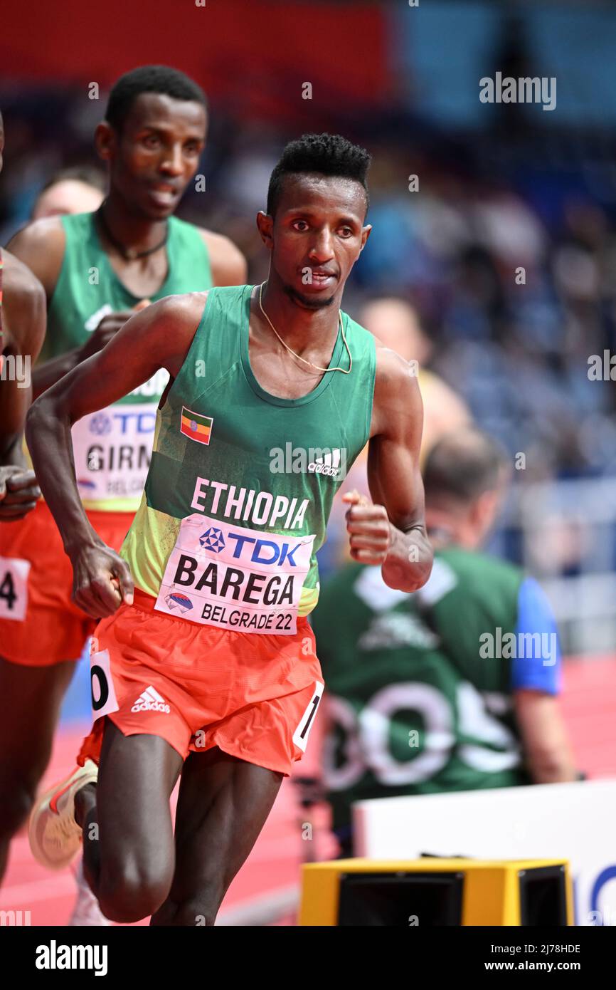 Selemon Barega participating in the Belgrade 2022 World Indoor ...