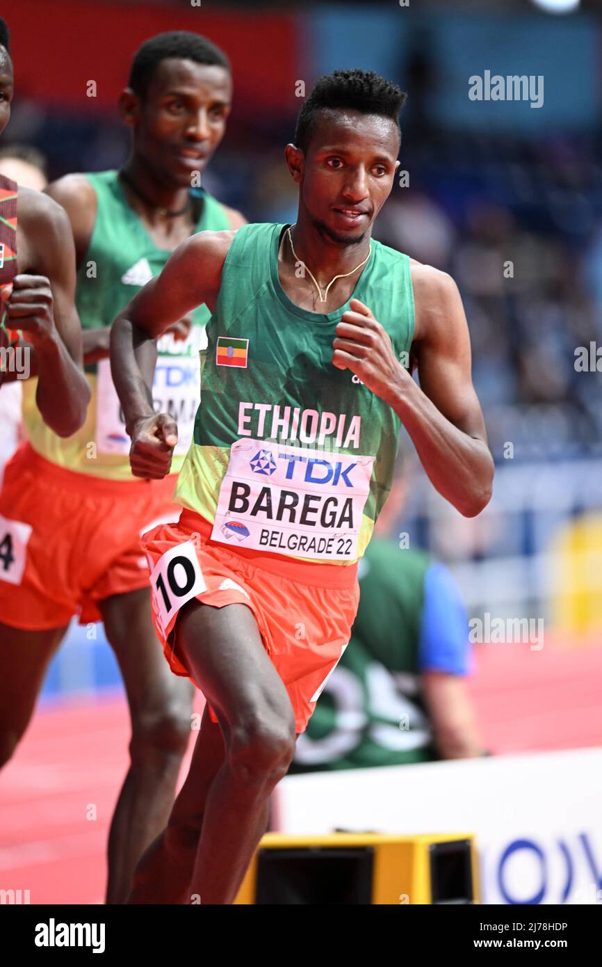 Selemon Barega participating in the Belgrade 2022 World Indoor ...