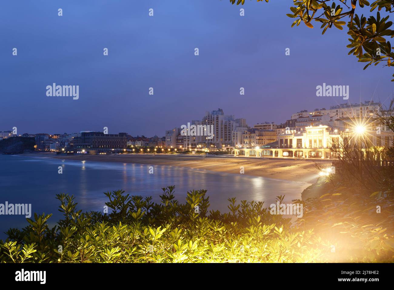 Biarritz, the famous resort in France. Panoramic view of the city and ...