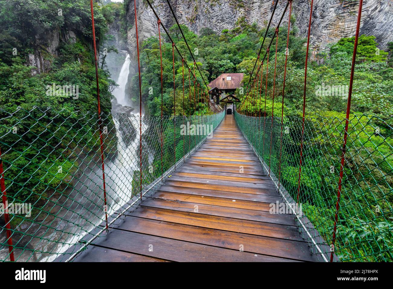 El Pailon del Diablo waterfall in Banos Santa Agua, Ecuador. South ...