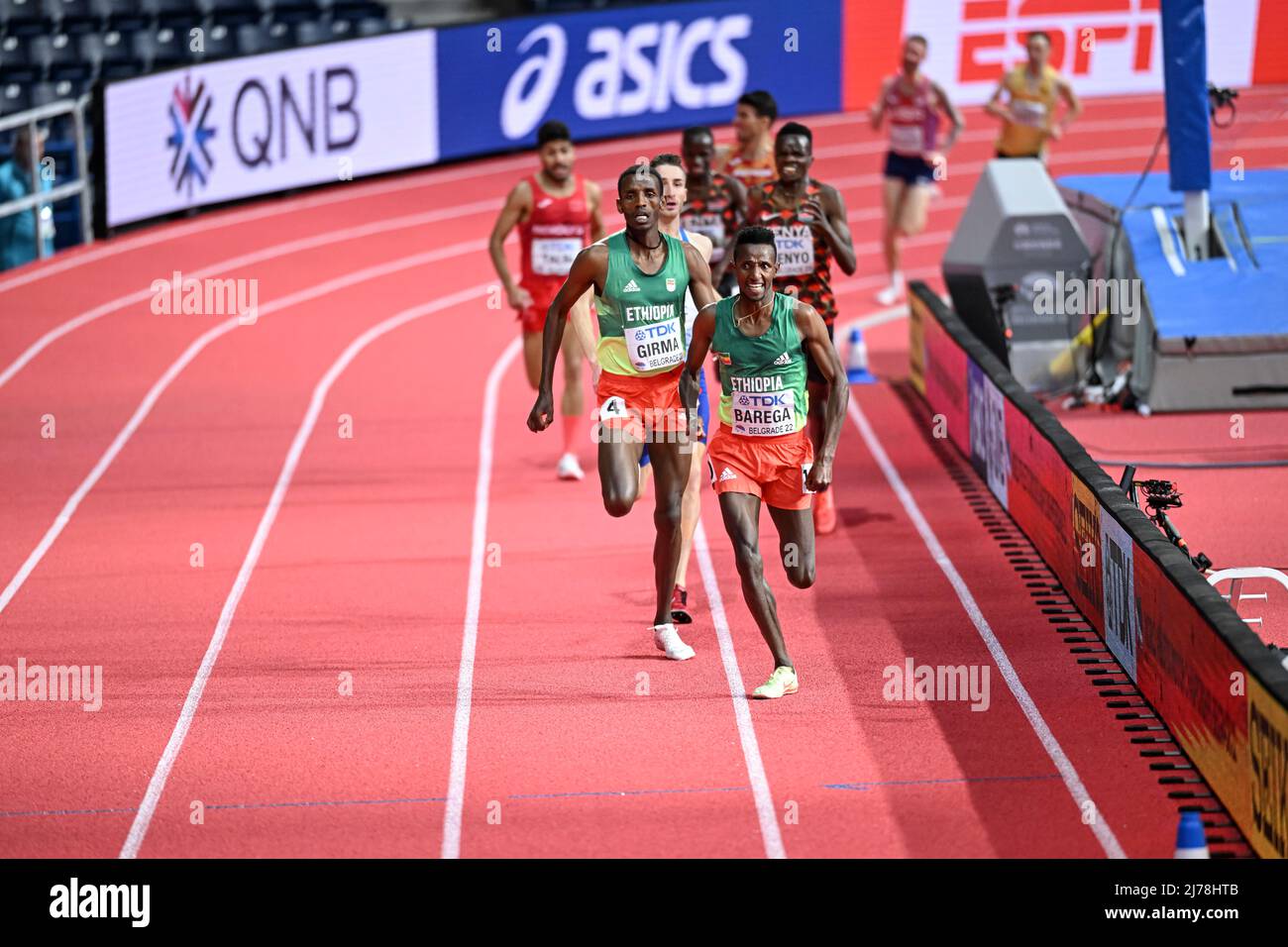 Selemon Barega winning at the Belgrade 2022 World Indoor Championships ...