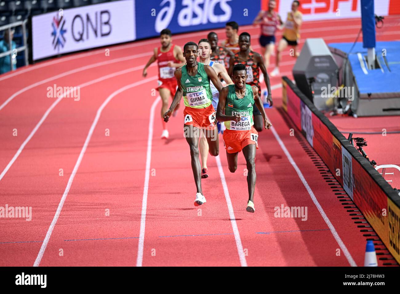 Selemon Barega winning at the Belgrade 2022 World Indoor Championships ...