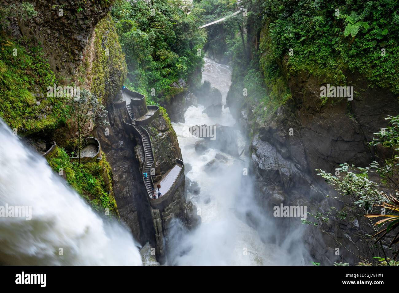 El Pailon del Diablo waterfall in Banos Santa Agua, Ecuador. South ...