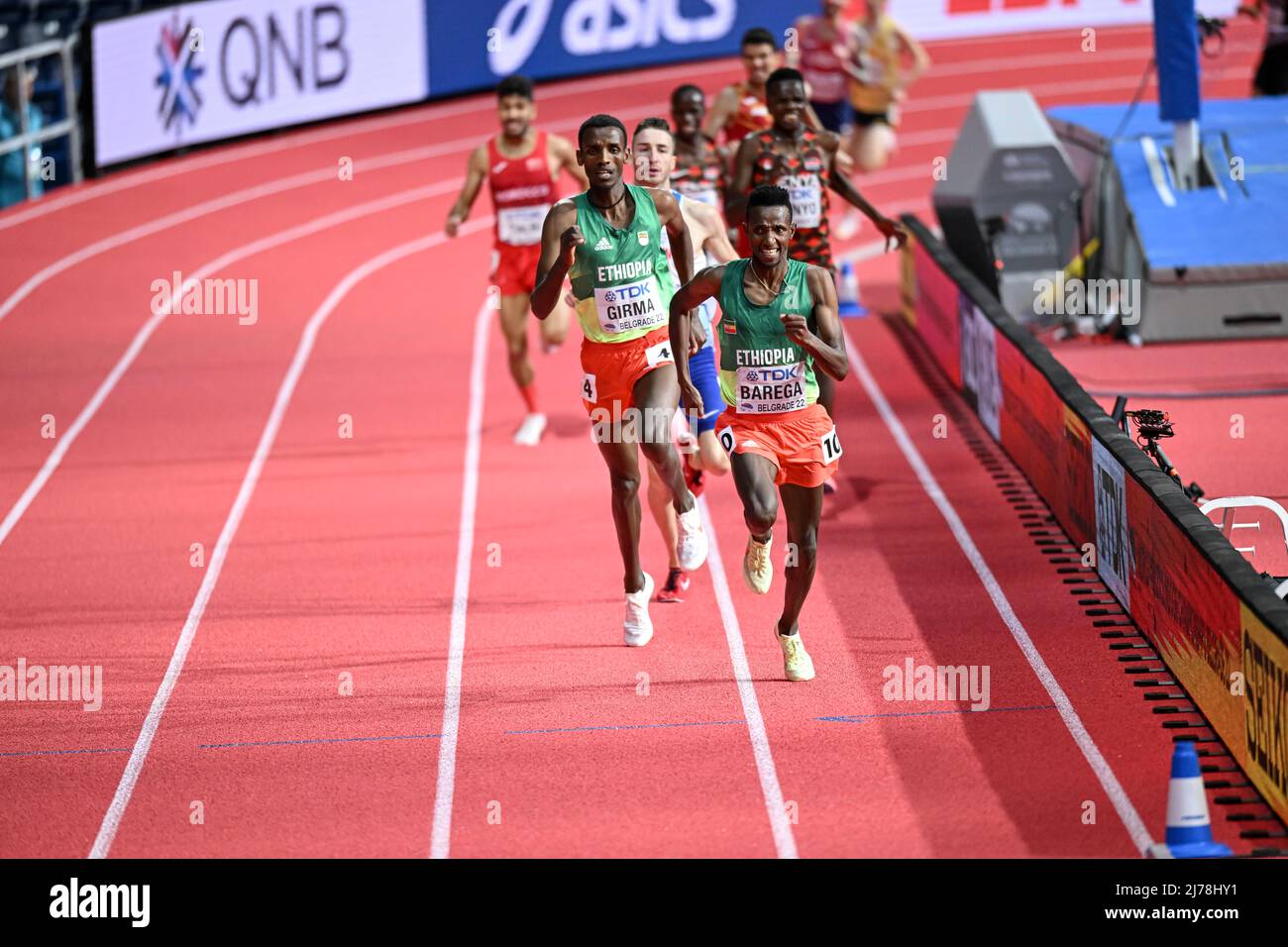 Selemon Barega winning at the Belgrade 2022 World Indoor Championships ...