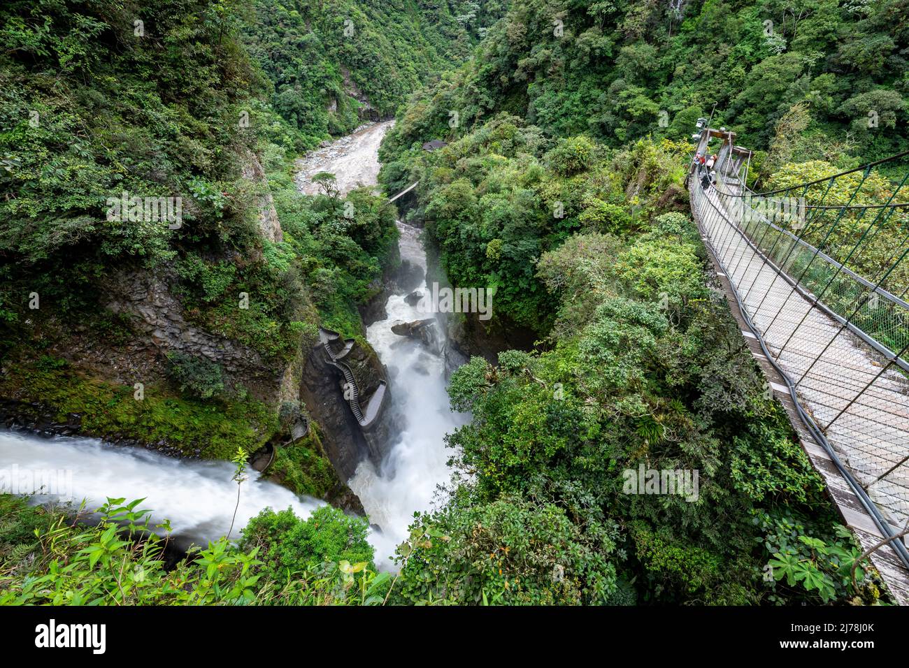 El Rocío Machay waterfall in Banos Santa Agua, Ecuador. South America ...