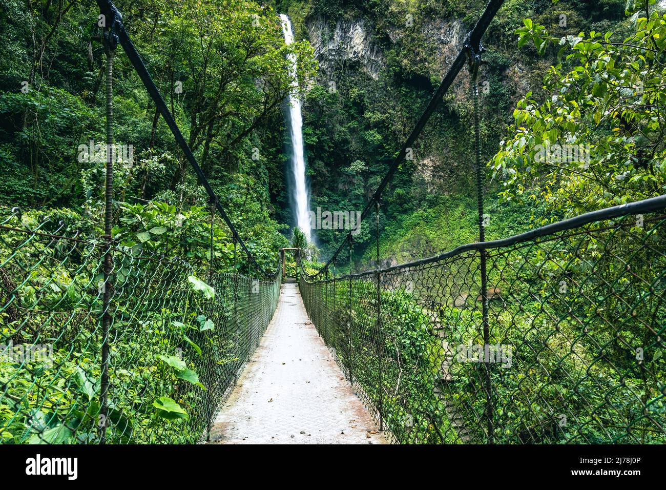 El Rocío Machay waterfall in Banos Santa Agua, Ecuador. South America ...