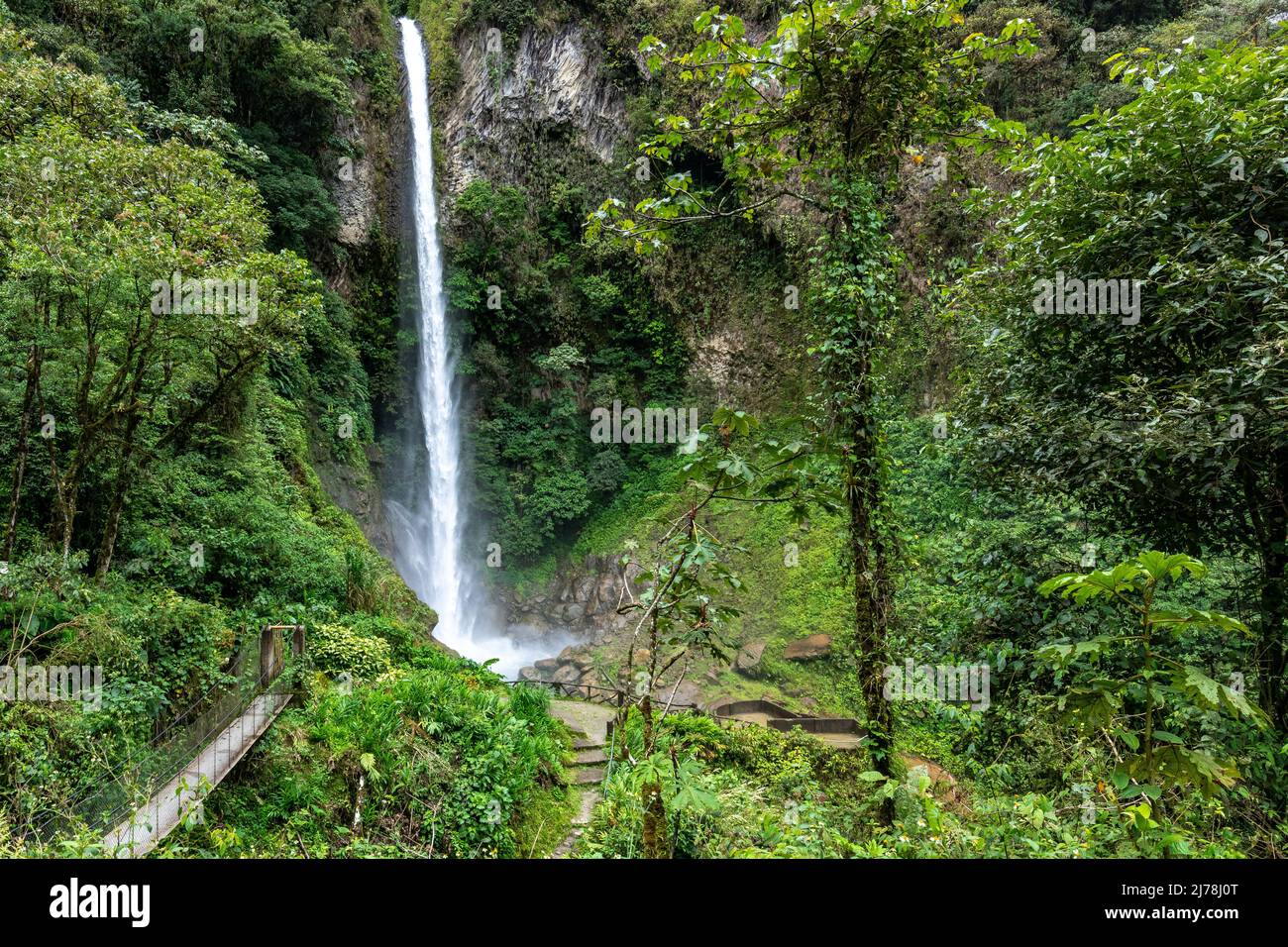 El Rocío Machay waterfall in Banos Santa Agua, Ecuador. South America ...