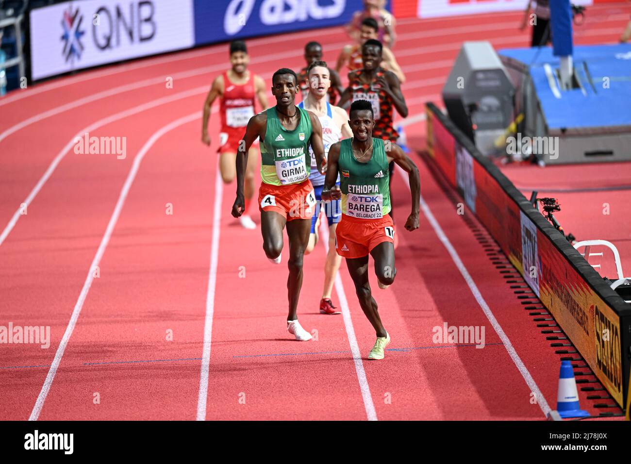 Selemon Barega winning at the Belgrade 2022 World Indoor Championships ...