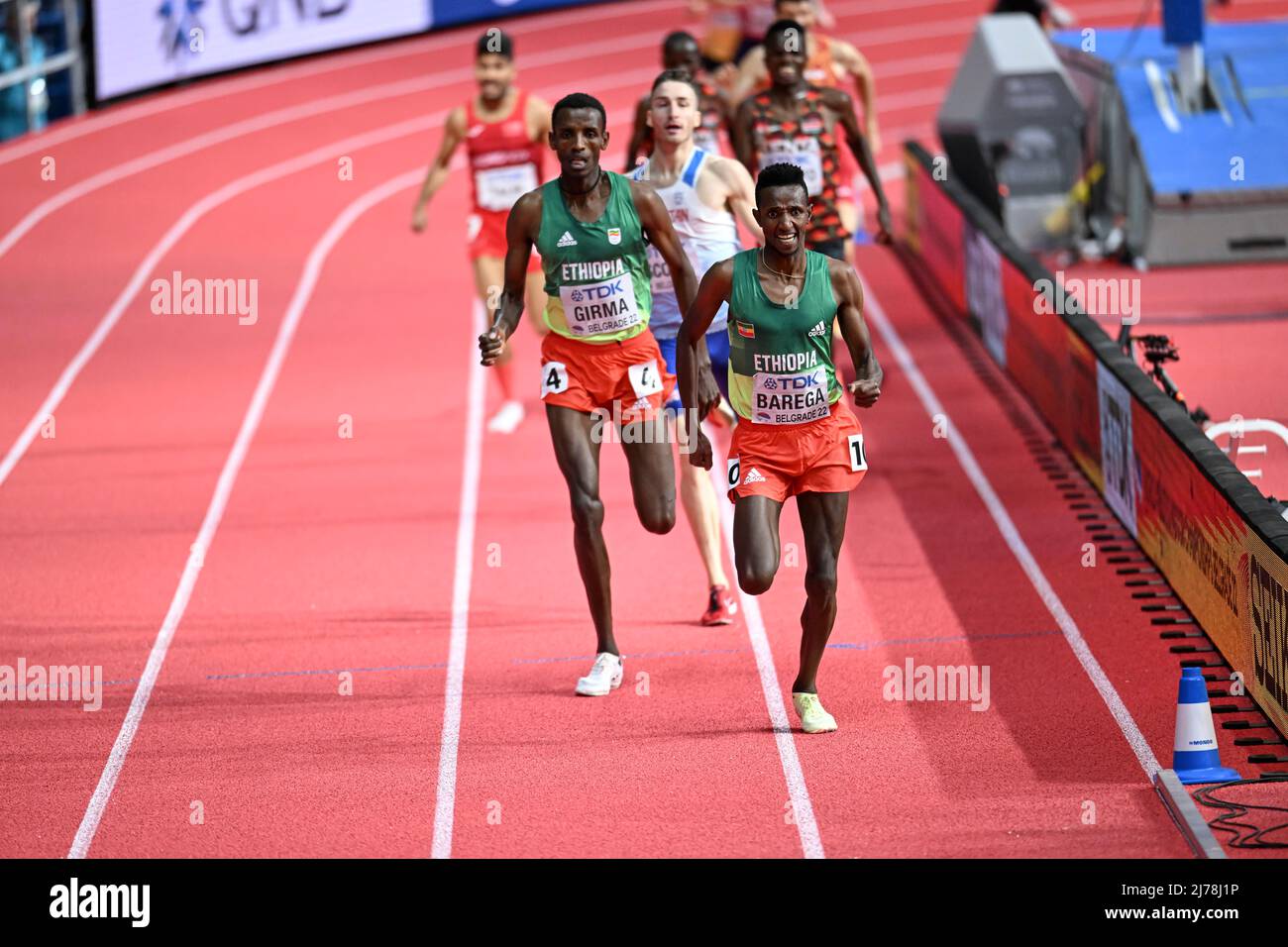 Selemon Barega winning at the Belgrade 2022 World Indoor Championships ...