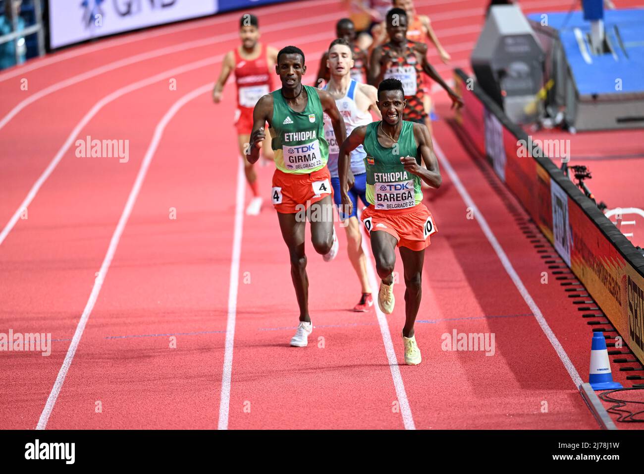 Selemon Barega winning at the Belgrade 2022 World Indoor Championships ...