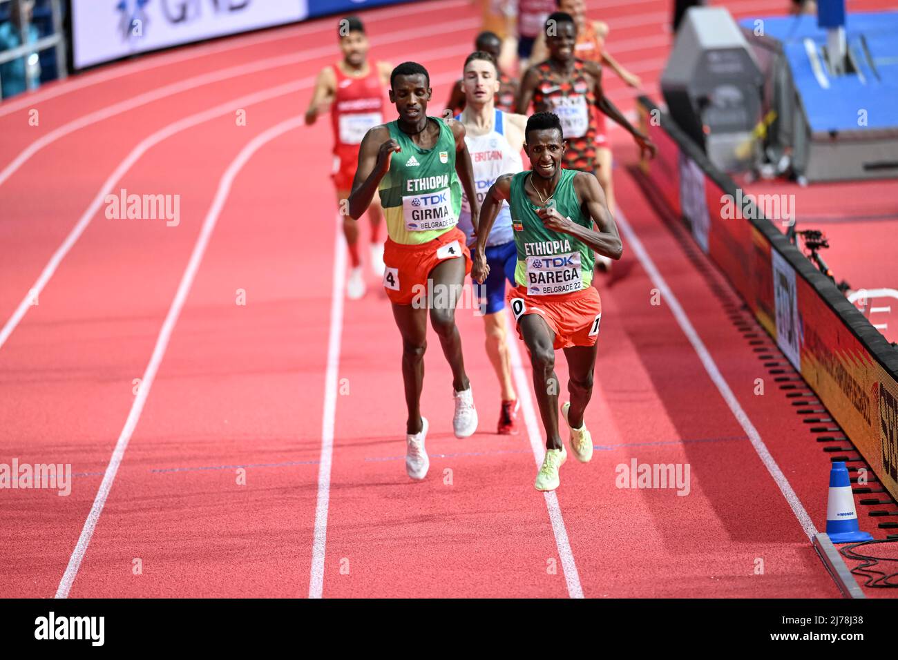 Selemon Barega winning at the Belgrade 2022 World Indoor Championships ...