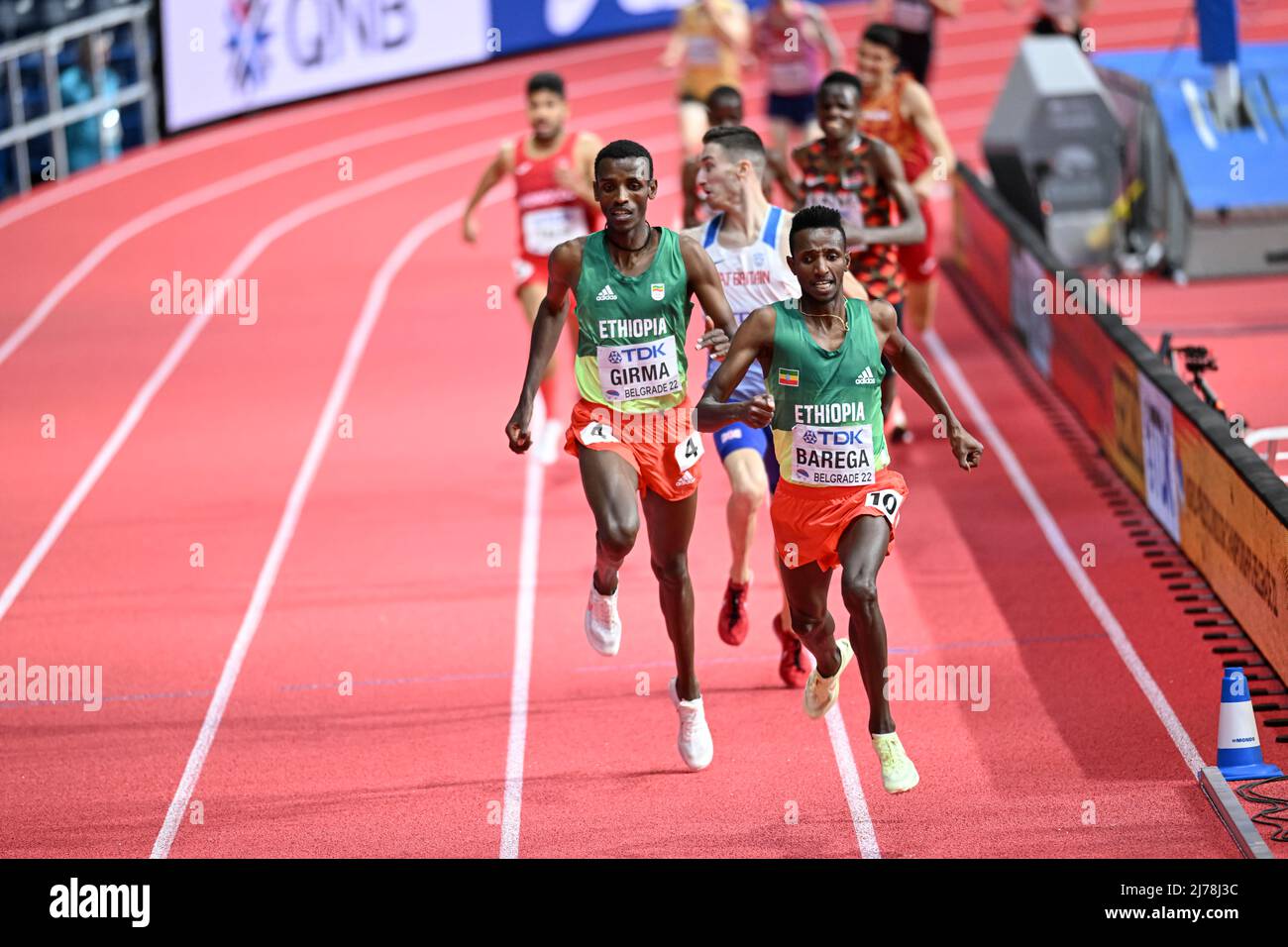 Selemon Barega winning at the Belgrade 2022 World Indoor Championships ...