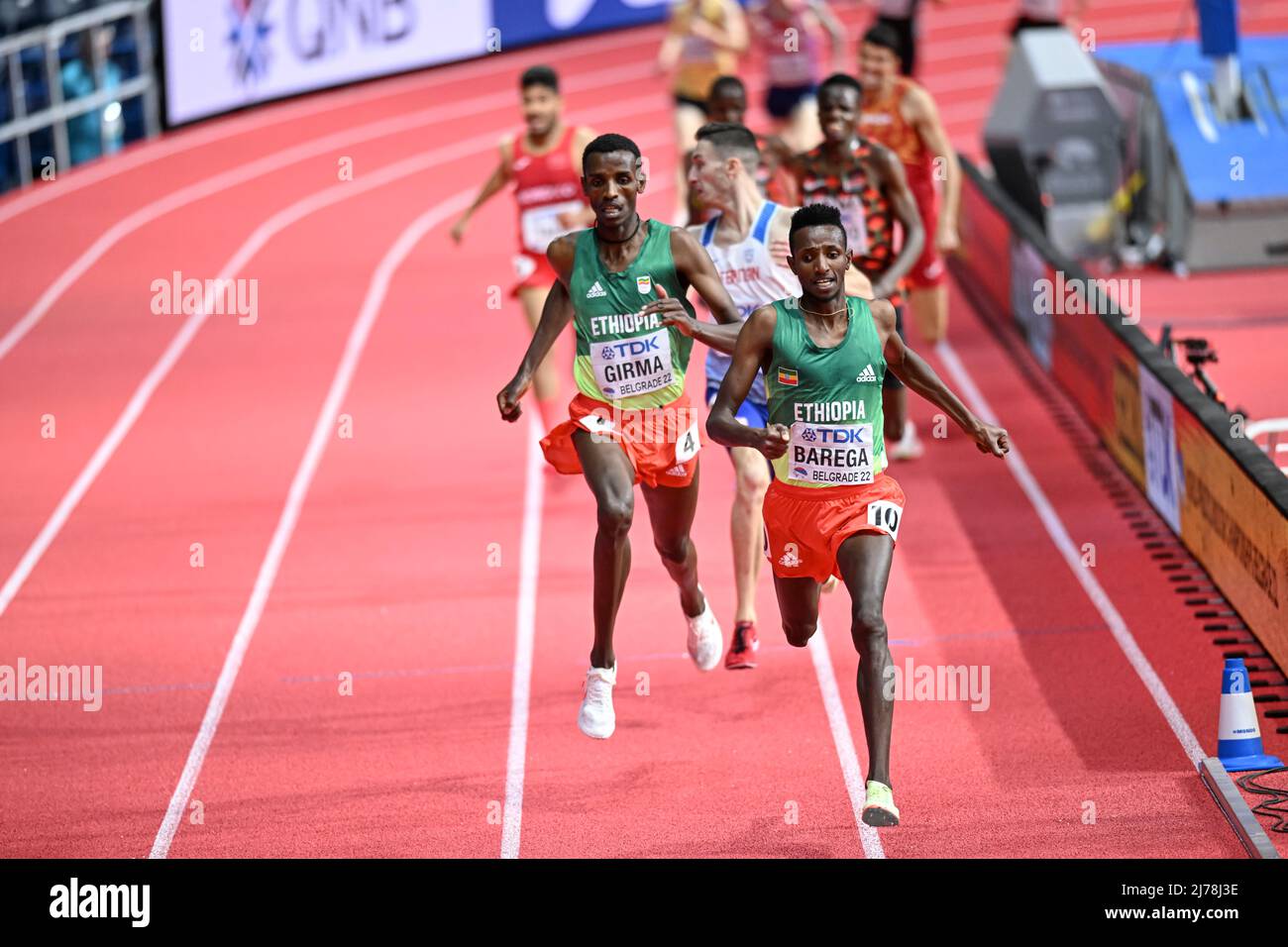 Selemon Barega winning at the Belgrade 2022 World Indoor Championships ...