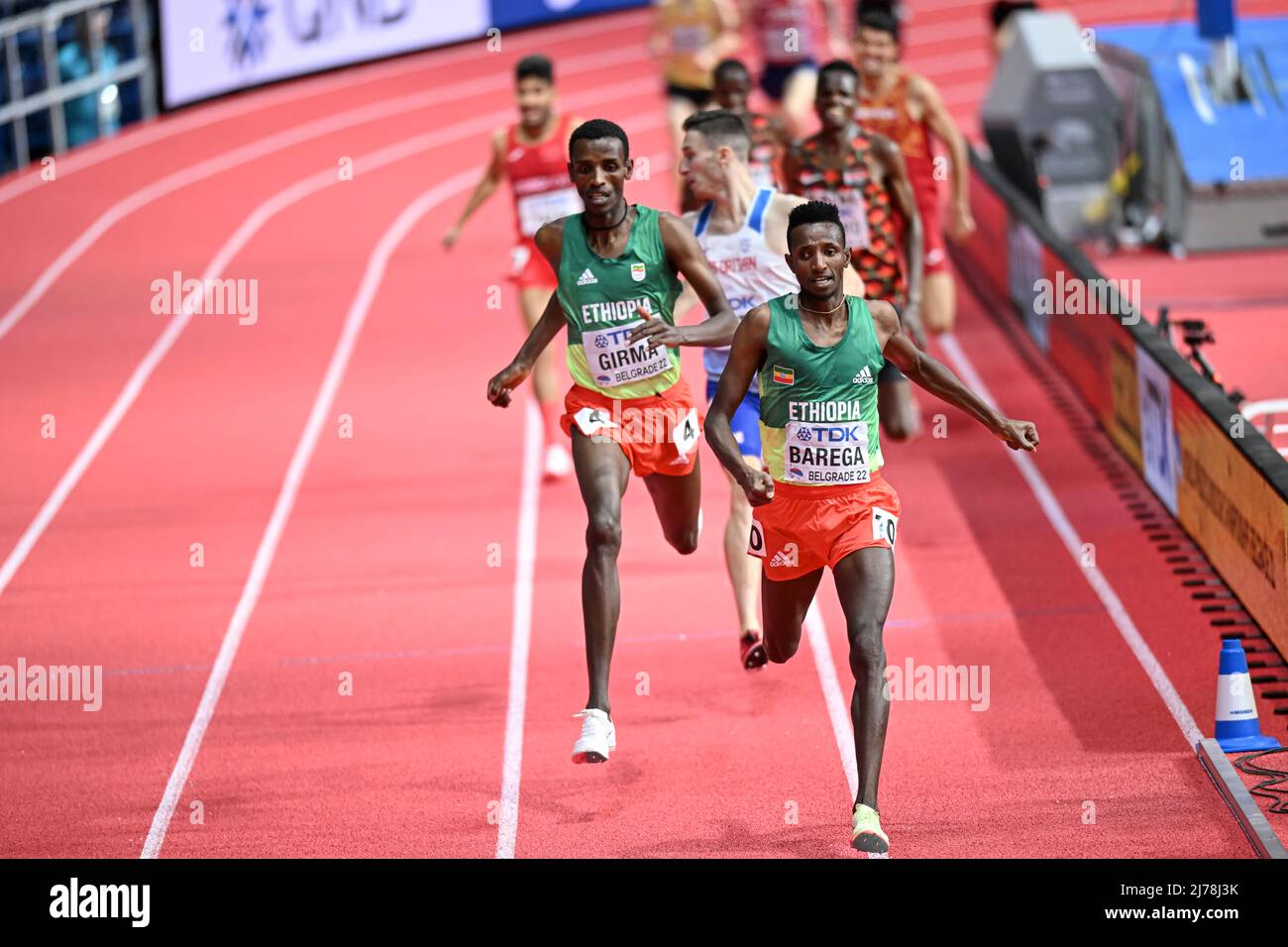 Selemon Barega winning at the Belgrade 2022 World Indoor Championships ...