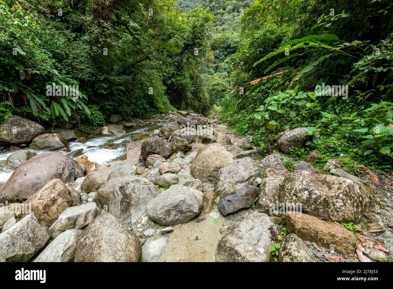 El Rocío Machay waterfall in Banos Santa Agua, Ecuador. South America ...