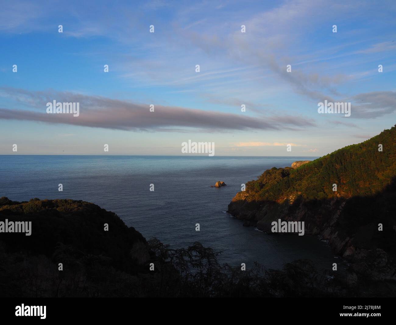 Pechon viewpoint, where the Nansa estuary is overlooked. Spain Stock ...