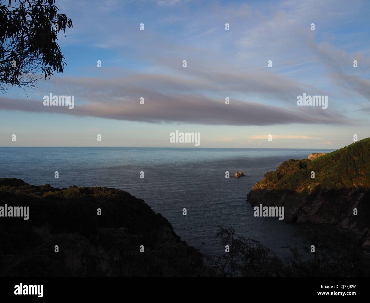 Pechon viewpoint, where the Nansa estuary is overlooked. Spain Stock ...