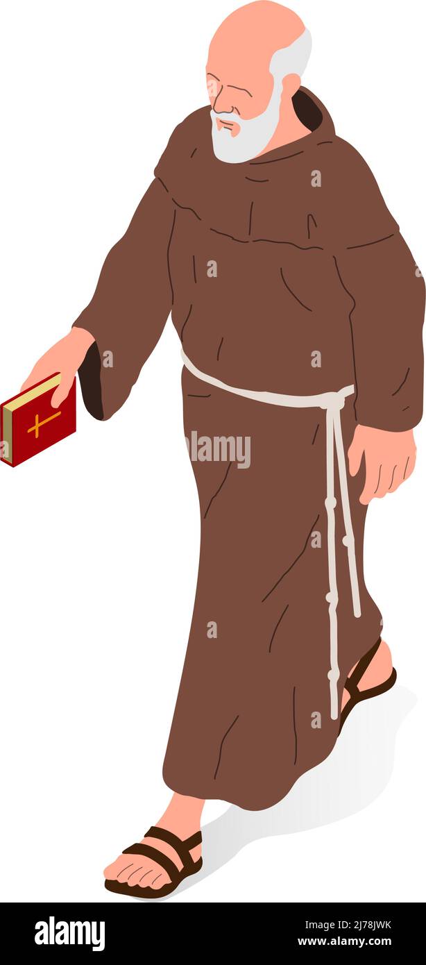 Isometric vector illustration of a Christian religious man, priest or ...