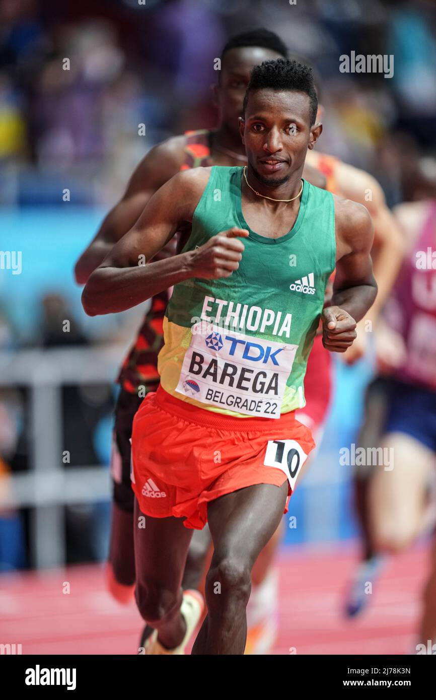 Selemon Barega participating in the Belgrade 2022 World Indoor ...