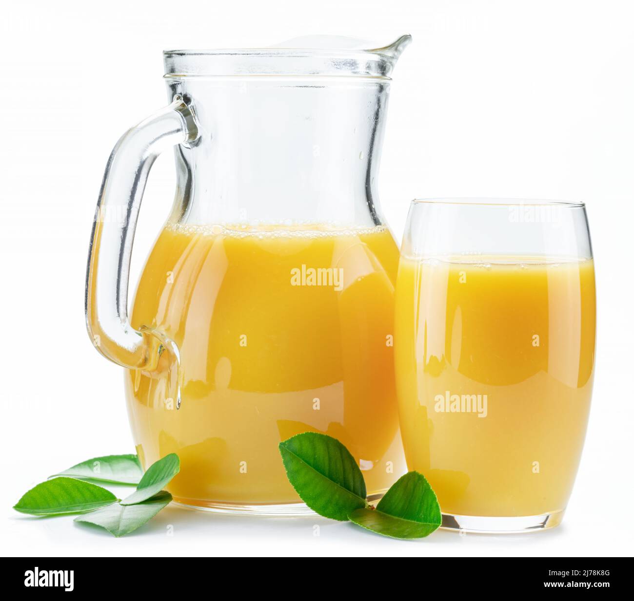 Fresh yellow orange juice isolated on white background Stock Photo - Alamy