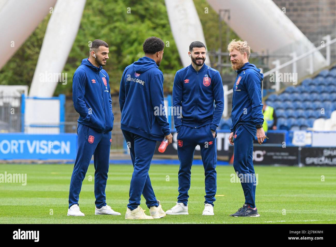 The Huddersfield Town players arrive at The John Smith's Stadium for ...