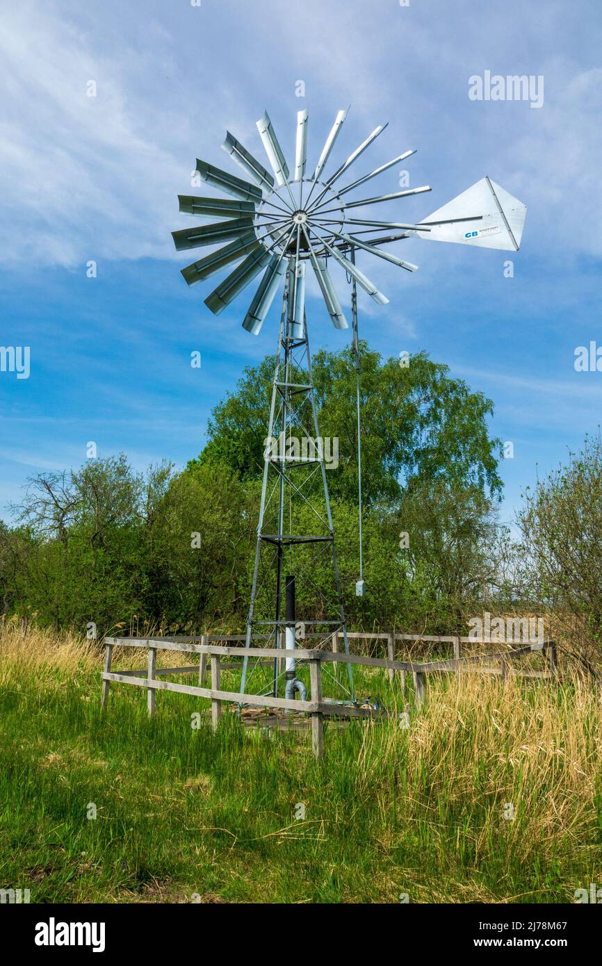 Modern metal wind pump hi-res stock photography and images - Alamy