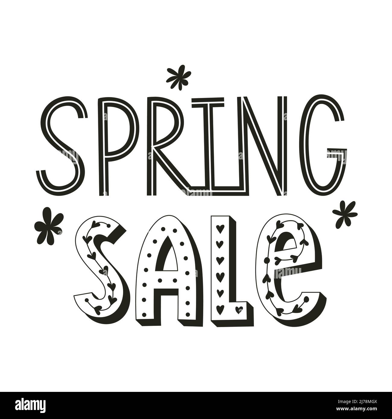 Font decorated flowers Stock Vector Images - Alamy