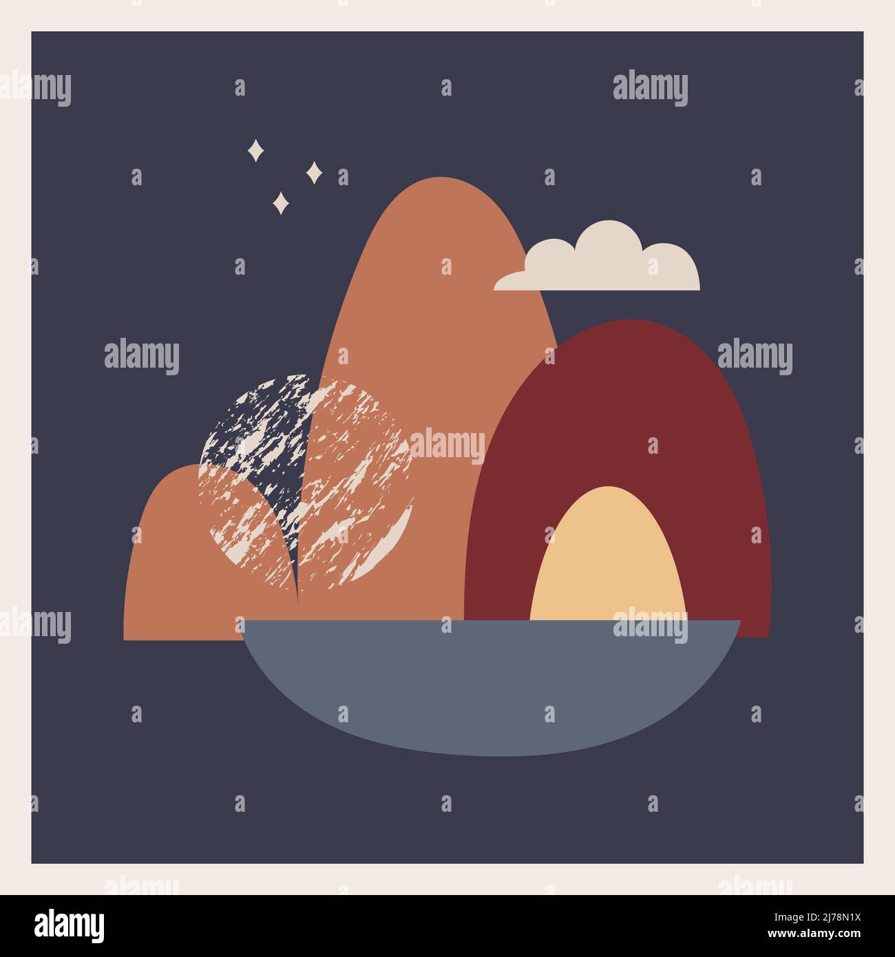 Minimal abstract landscape Stock Vector Images - Alamy