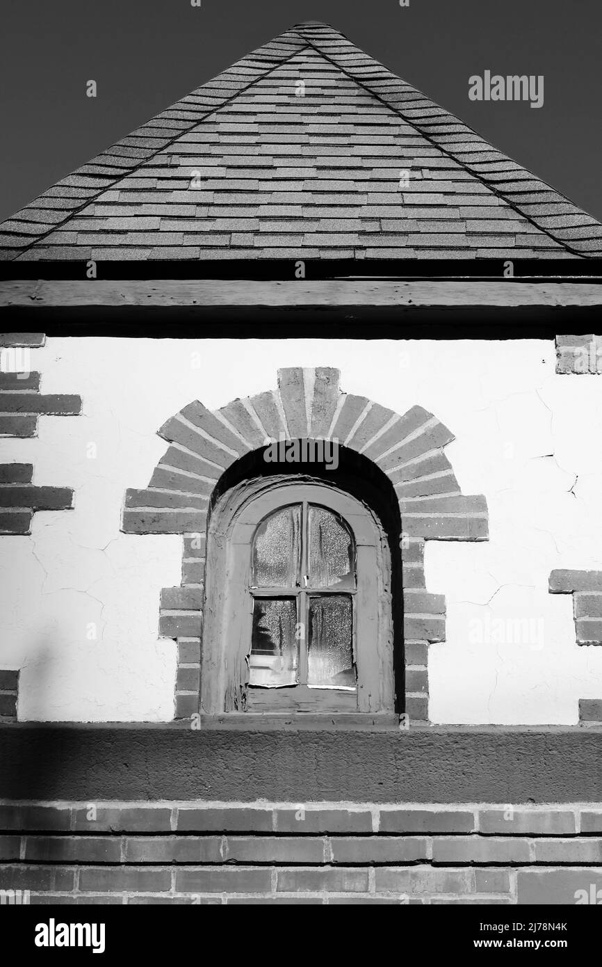 Rustic European Bavaria style brick and plaster cottage building in ...