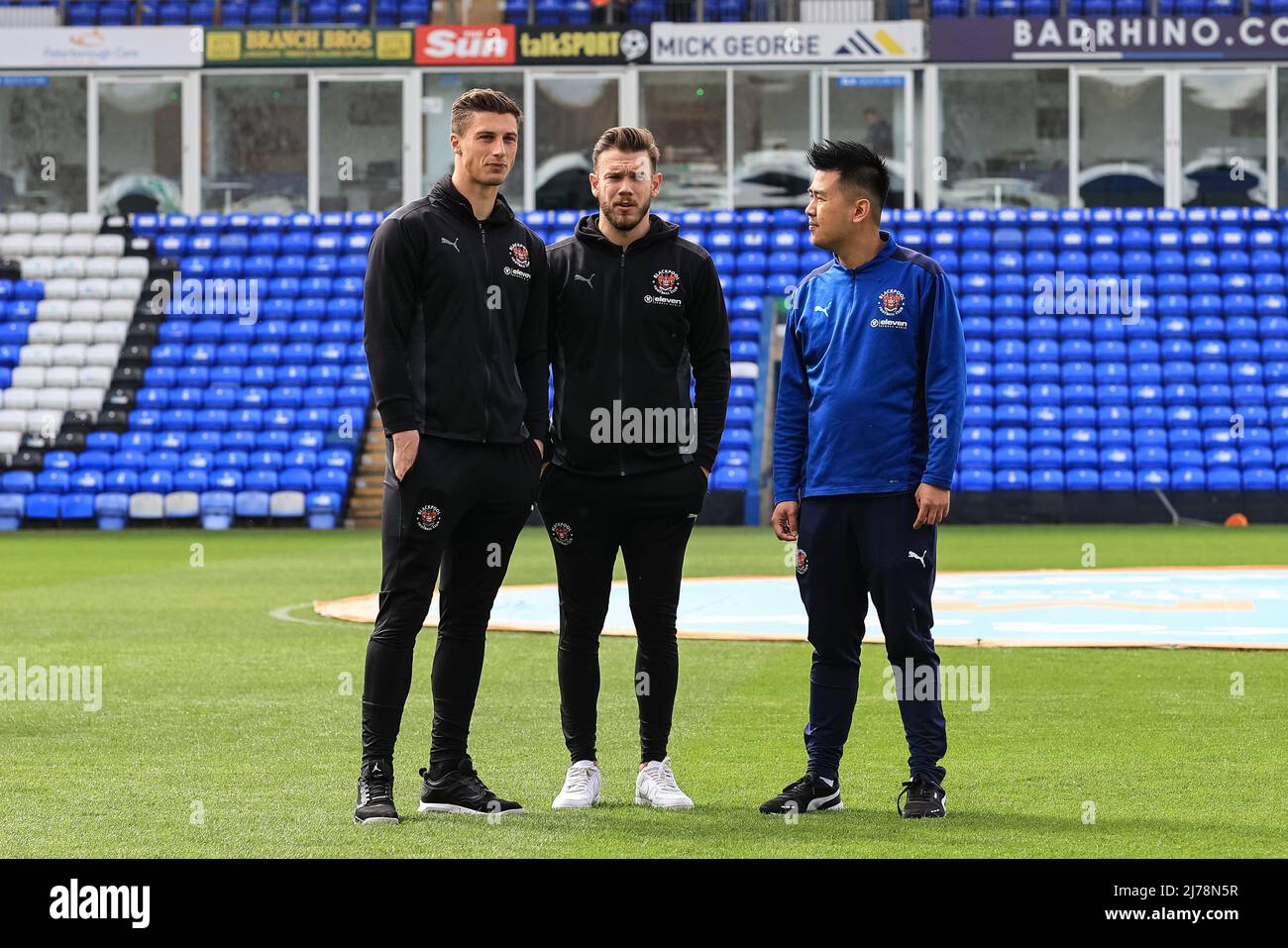 Stuart Moore #13 of Blackpool an d Chris Maxwell #1 of Blackpool ...