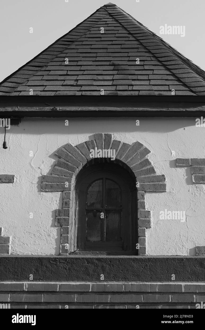 Rustic European Bavaria style brick and plaster cottage building in ...