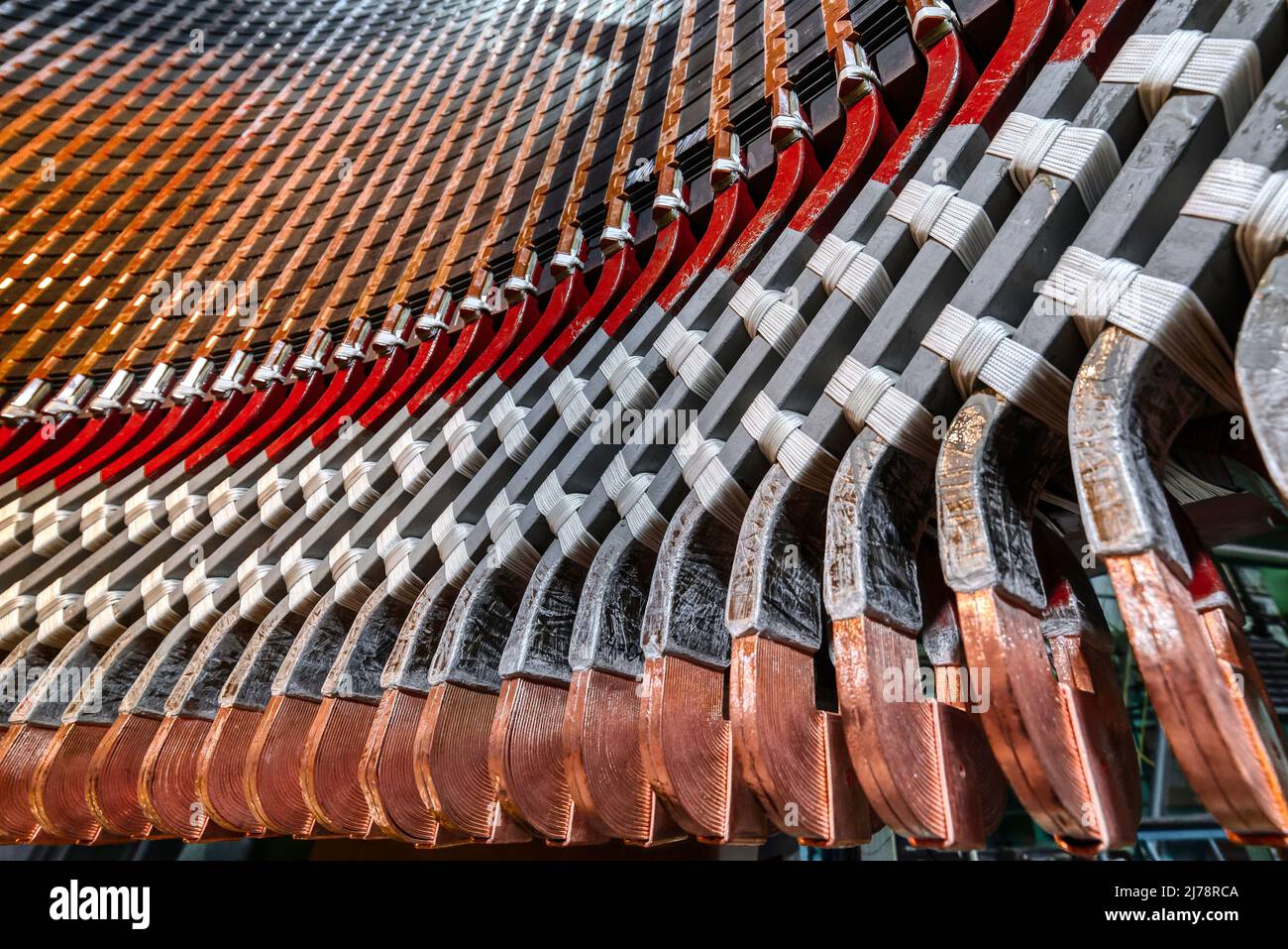 Group of colorful metal details of electric motor at plant Stock Photo ...